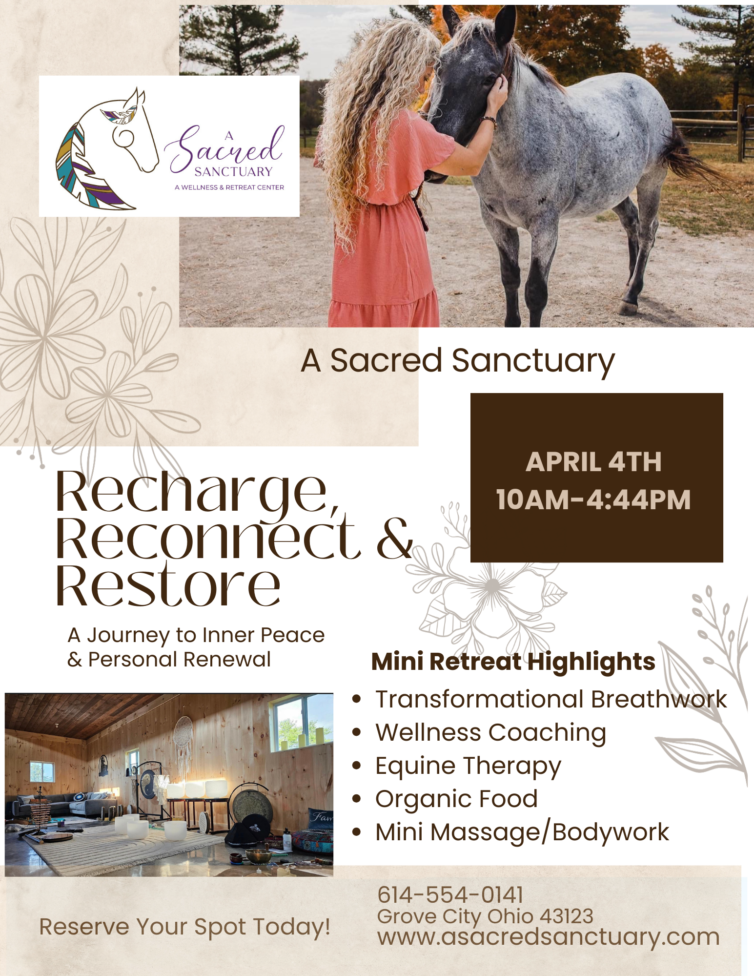 “Recharge, Reconnect & Restore” Mini Retreat | A Sacred Sanctuary